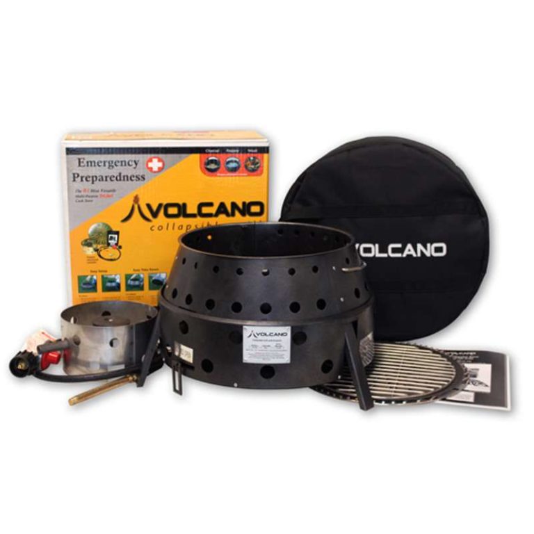 Volcano Collapsible Grill | Burns Propane, Charcoal or Wood!